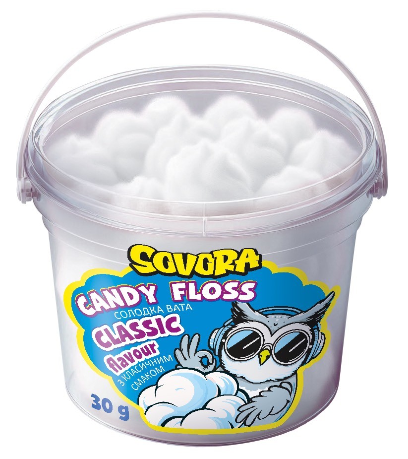 Сахарная вата классическая белая 30г SOVORA | KOLOBOK