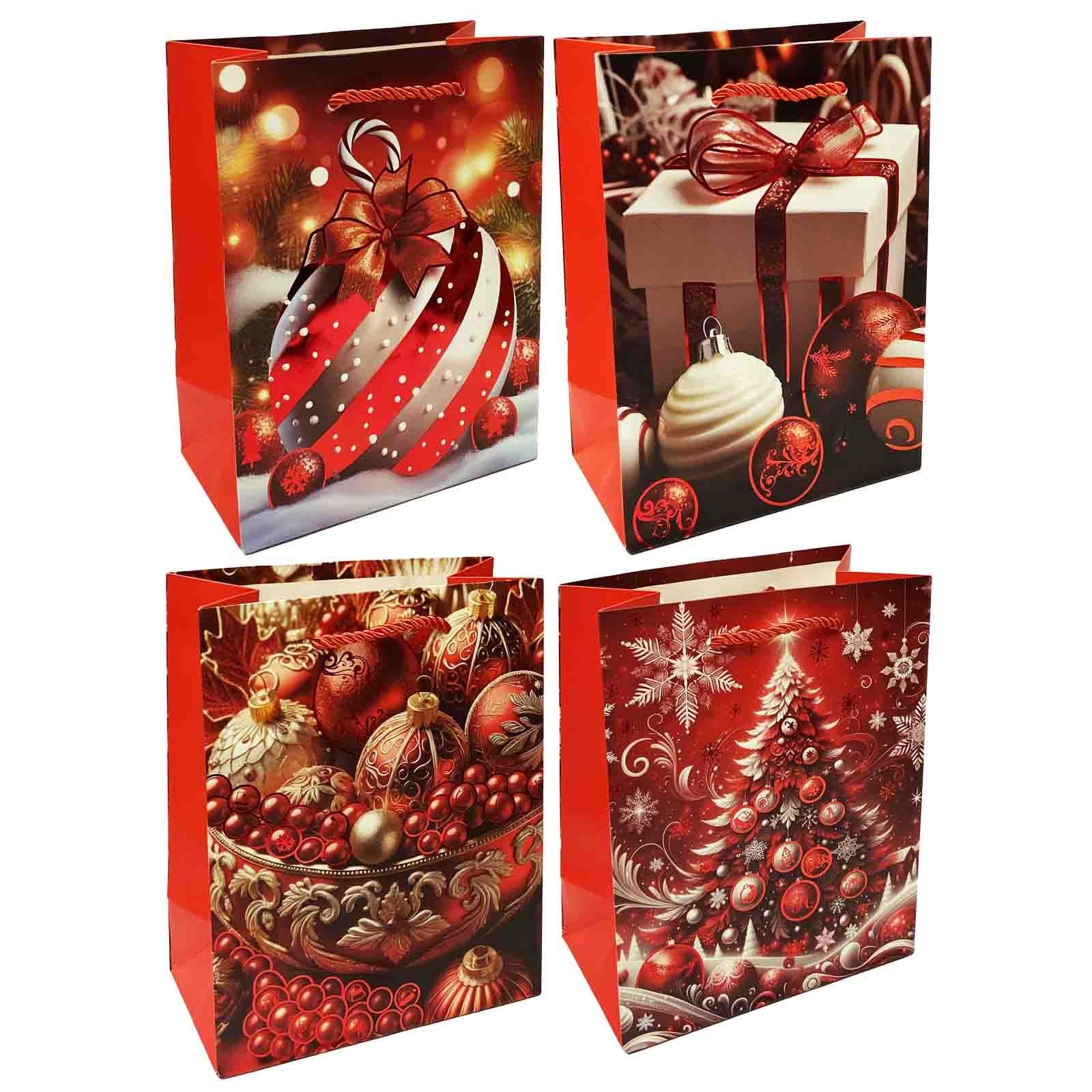 Подарочный пакет «Ёлка, рождественские шары, подарок», красный 23×18см ...